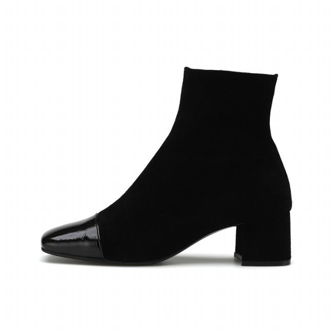 [미소페] 여성 소가죽 콤비 앵클 부츠 (5CM) 012446024 C-2B