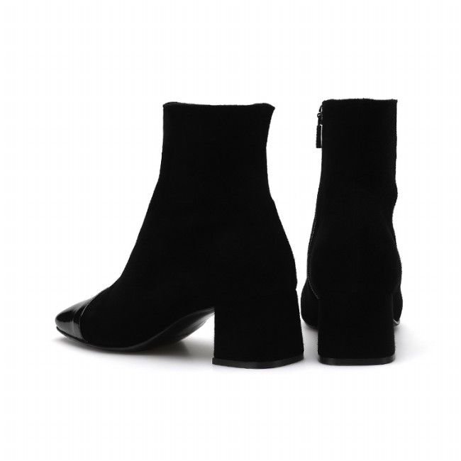 [미소페] 여성 소가죽 콤비 앵클 부츠 (5CM) 012446024 C-2B