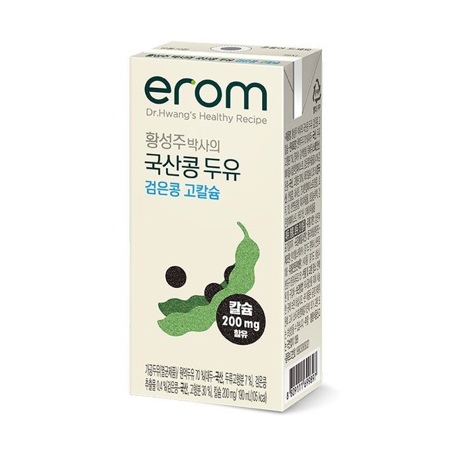 [이롬] 황성주 국산콩 두유 검은콩고칼슘 64팩 (190ml*16팩*4ea)
