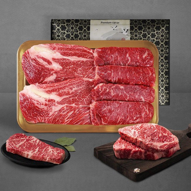 농협안심한우 암소퀸 1+등급 채반선물세트 2호 1kg (등심500g+채끝 500g)