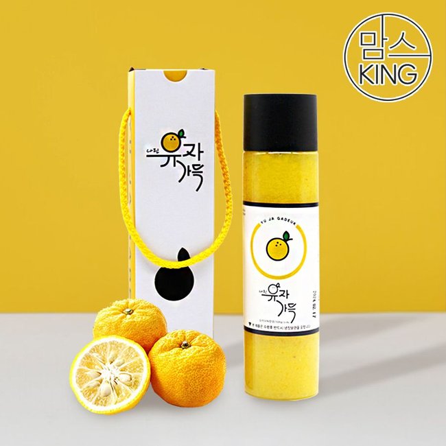[맘스킹] 다랭이팜 남해유자로 갈아만든 유자가득유자청 600gX3개