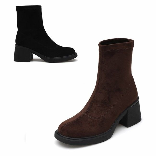 [미소페] 여성 스웨이드 스판 앵클부츠 (6.5CM) 012446708 C-2B