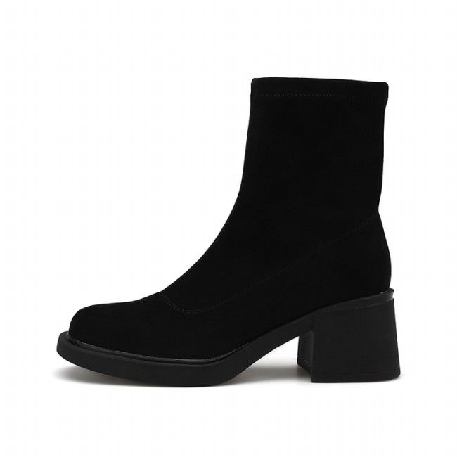 [미소페] 여성 스웨이드 스판 앵클부츠 (6.5CM) 012446708 C-2B