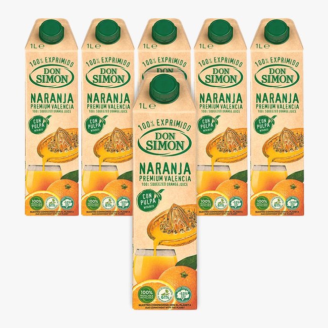 [돈시몬]100% NFC 착즙주스 오렌지 1L X 6팩