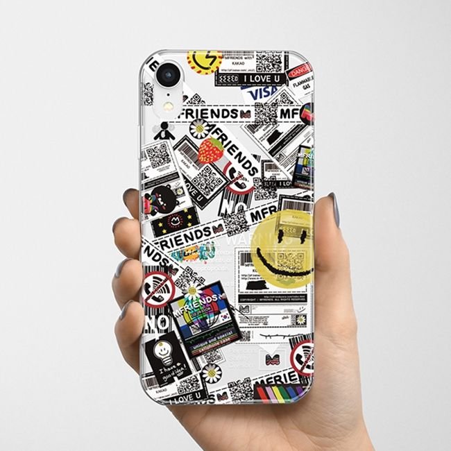 case_390_sticker pattern_Clear_iphone XR