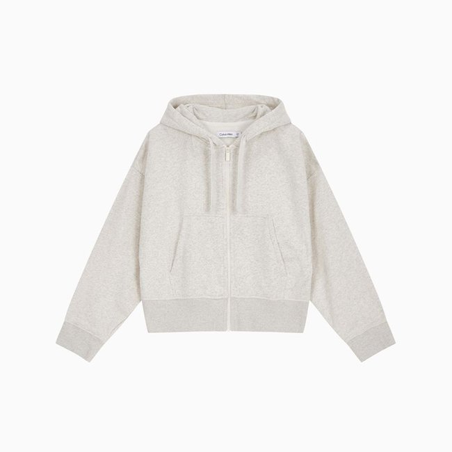 [캘빈클라인진] 여성 아카이브 릴렉스핏 CK 크롭 기모 후드집업 (40WH104-P4P)