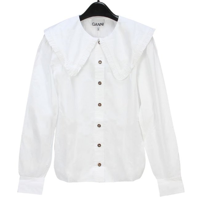 가니 | 가니 포플린 롱 슬리브 블라우스 F5500 151 BRIGHT WHITE [GNC021] | 갤러리아몰