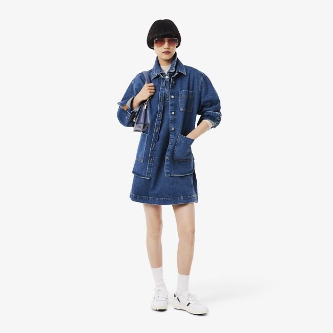 라코스테 우먼 | [여성] 라코스테 릴렉스핏 데님 셔츠 자켓 BF2446-55N 36L | 갤러리아몰